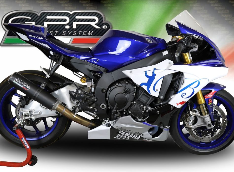 GPR exhaust compatible with Yamaha R1 2020-2025, M3 Black Titanium, Mid ...