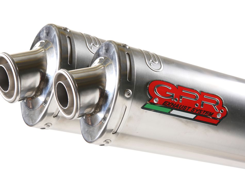 GPR exhaust compatible with Honda Fmx 650 2005-2008, Inox Tondo, Dual ...